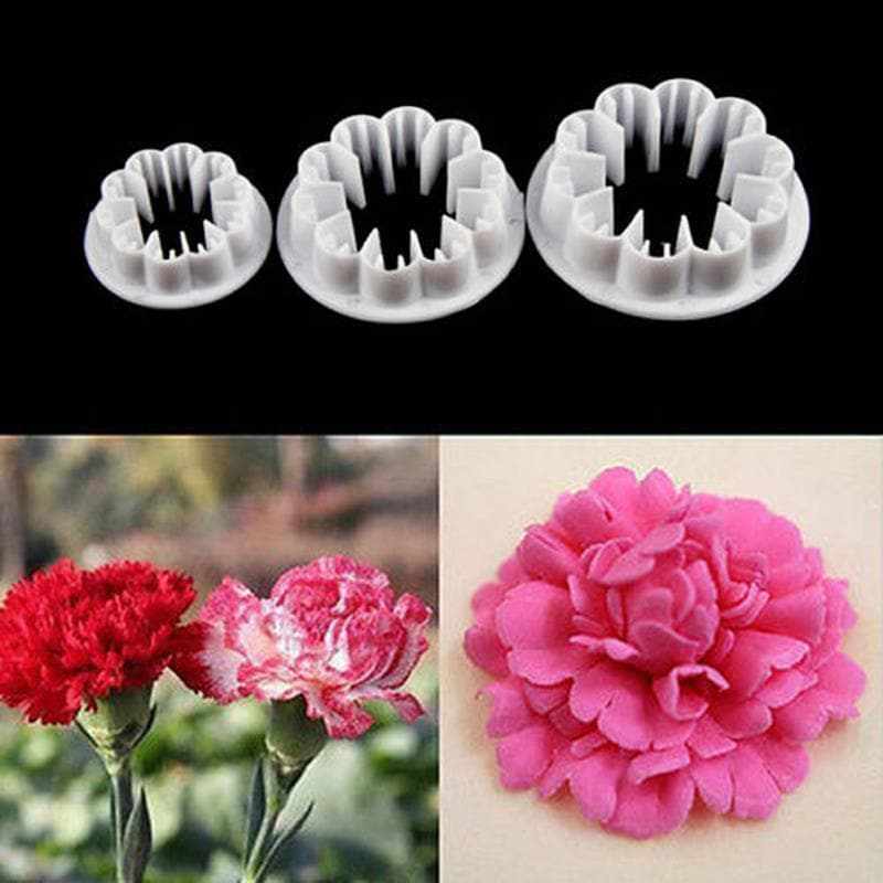 3 PC Set Carnation Flower Sugarcraft Cutter | Bakell — Bakell®