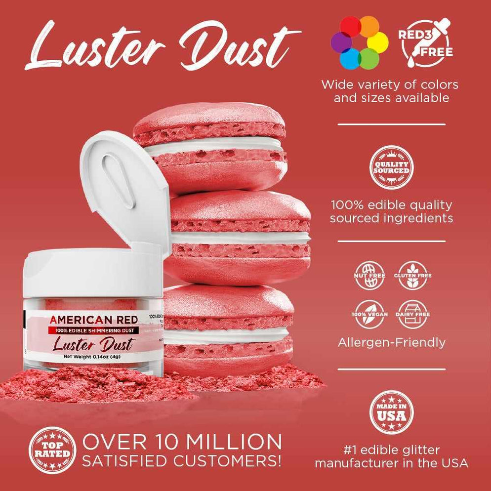 American Red Luster Dust Edible Pearlized | Bakell — Bakell®