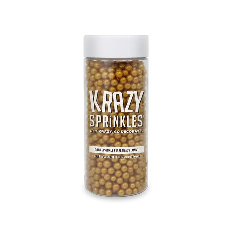Gold Pearl 4mm Beads by Krazy Sprinkles® | #1 Sprinkles Brand — Bakell®