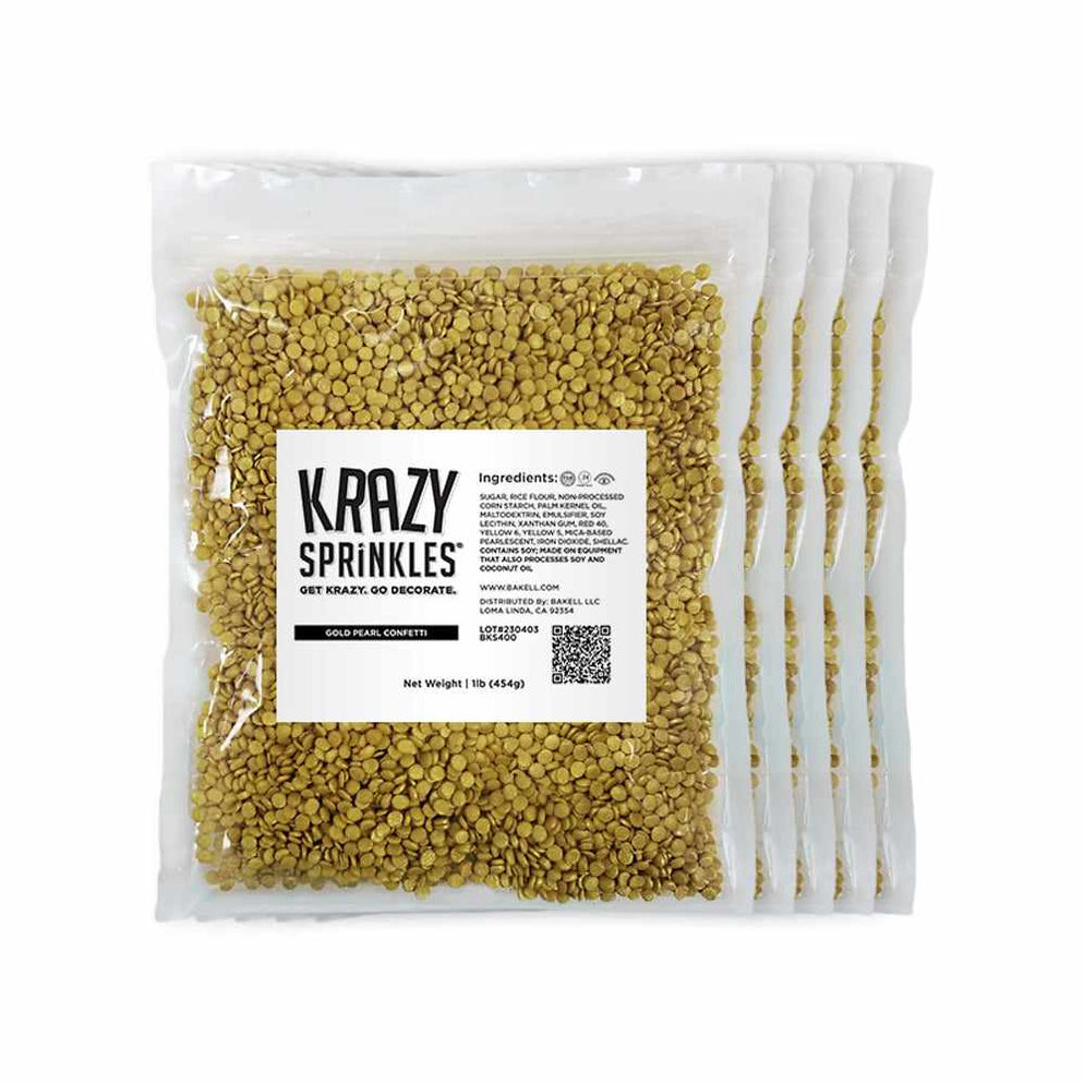 Gold Pearl Confetti Sprinkle | Krazy Sprinkles | Bakell — Bakell®