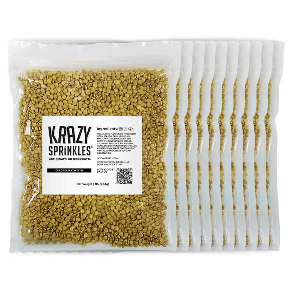 Gold Pearl Confetti Sprinkle | Krazy Sprinkles | Bakell — Bakell®