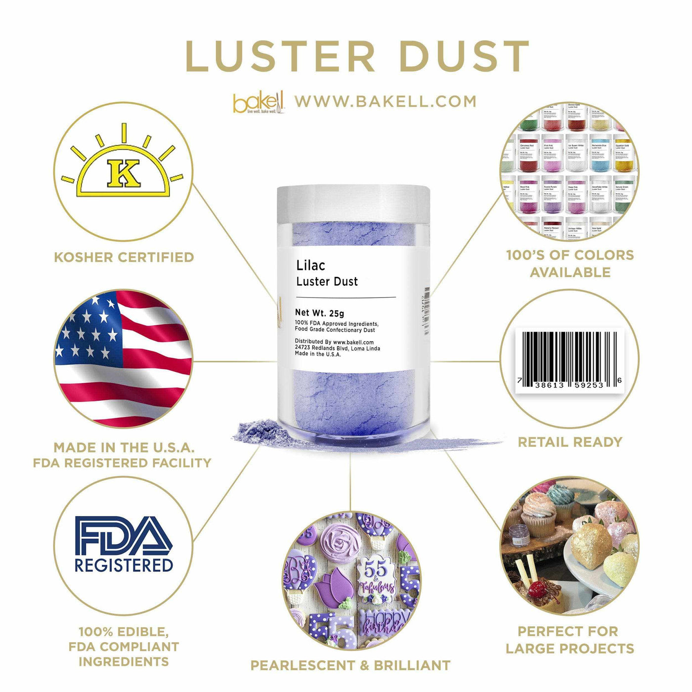 Lilac Purple Luster Dust Wholesale | Bakell — Bakell®