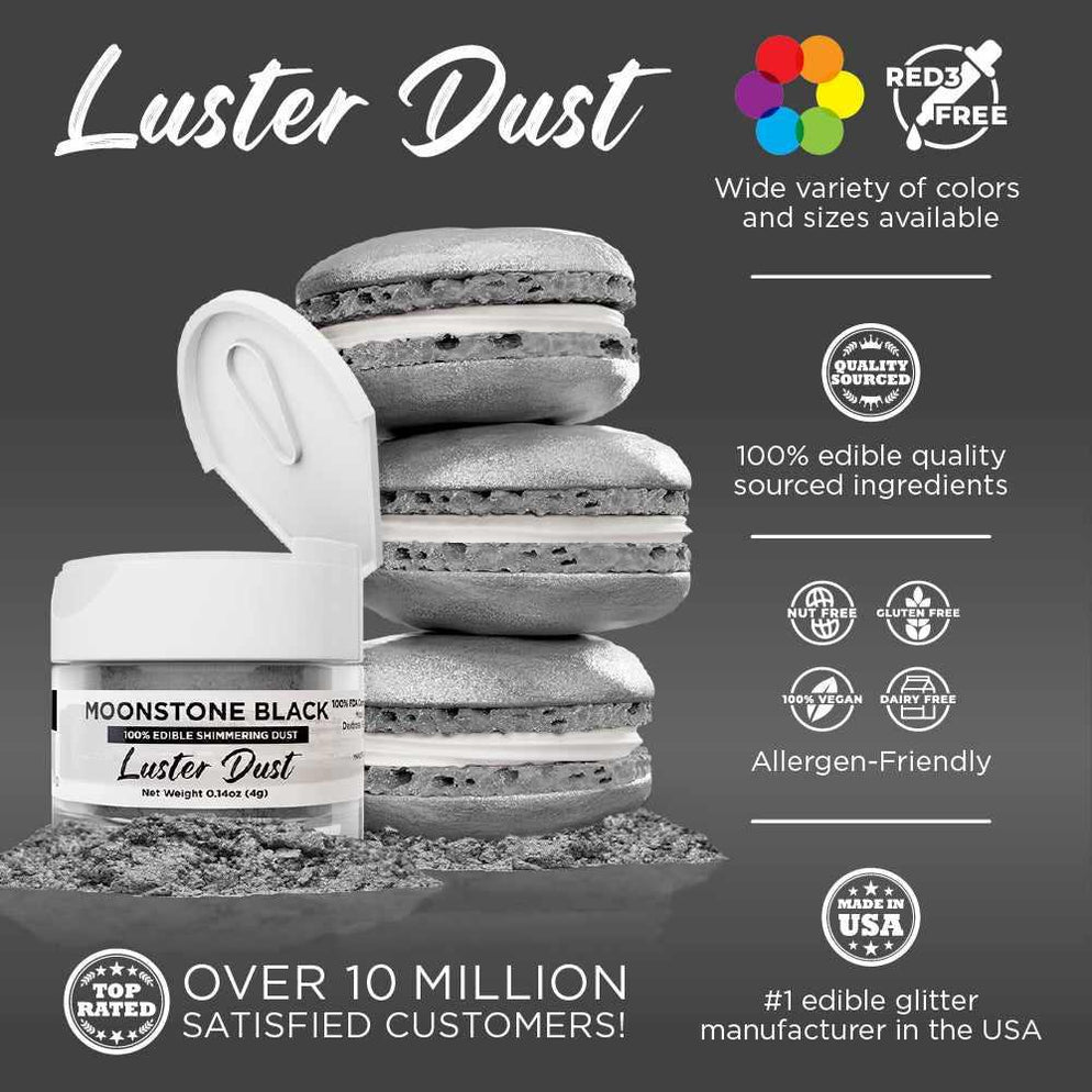 Edible Black Luster Dust | Decorating & Paint Black Dust | Bakell — Bakell®