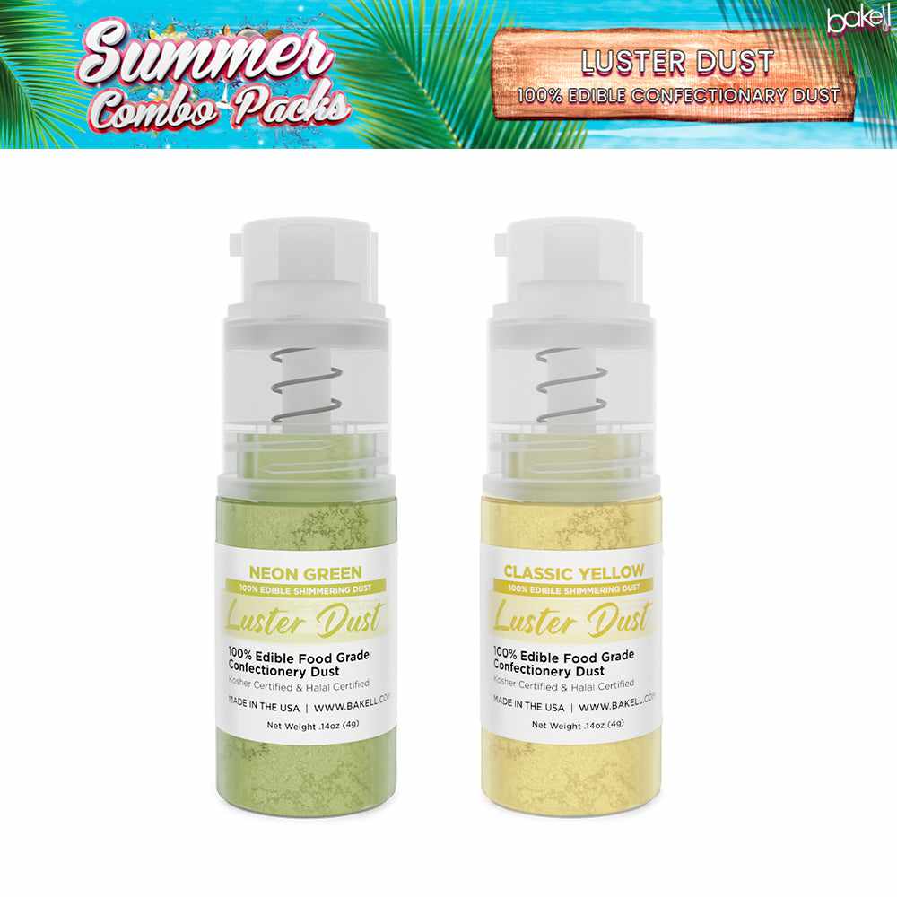 Neon Green & Classic Yellow Luster Dust Spray | Summer Combo Kit — Bakell®