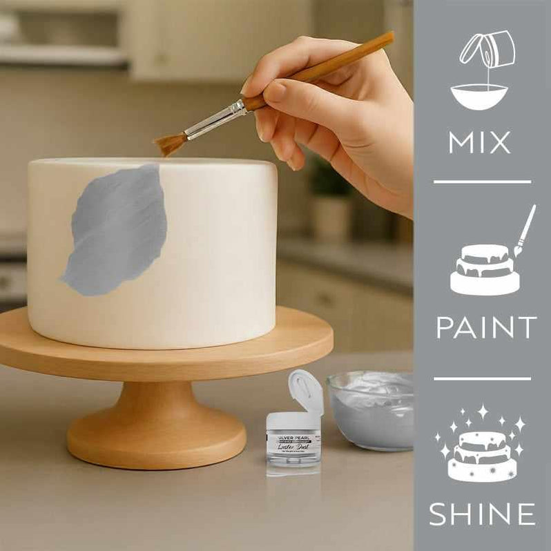 100% Silver Luster Dust | 4g Edible Dust for Cake Decoration | Bakell ...
