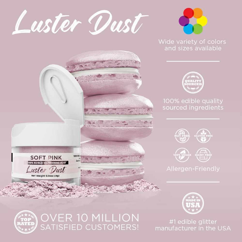 Buy Soft Pink Luster Dust in Bulk — Bakell®