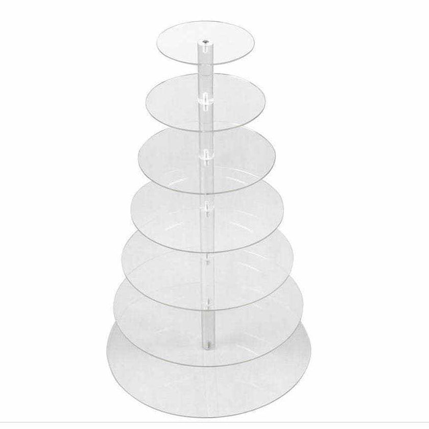 7 Tier Acrylic Round Cake Cupcake Stand Tower | Bakell — Bakell®