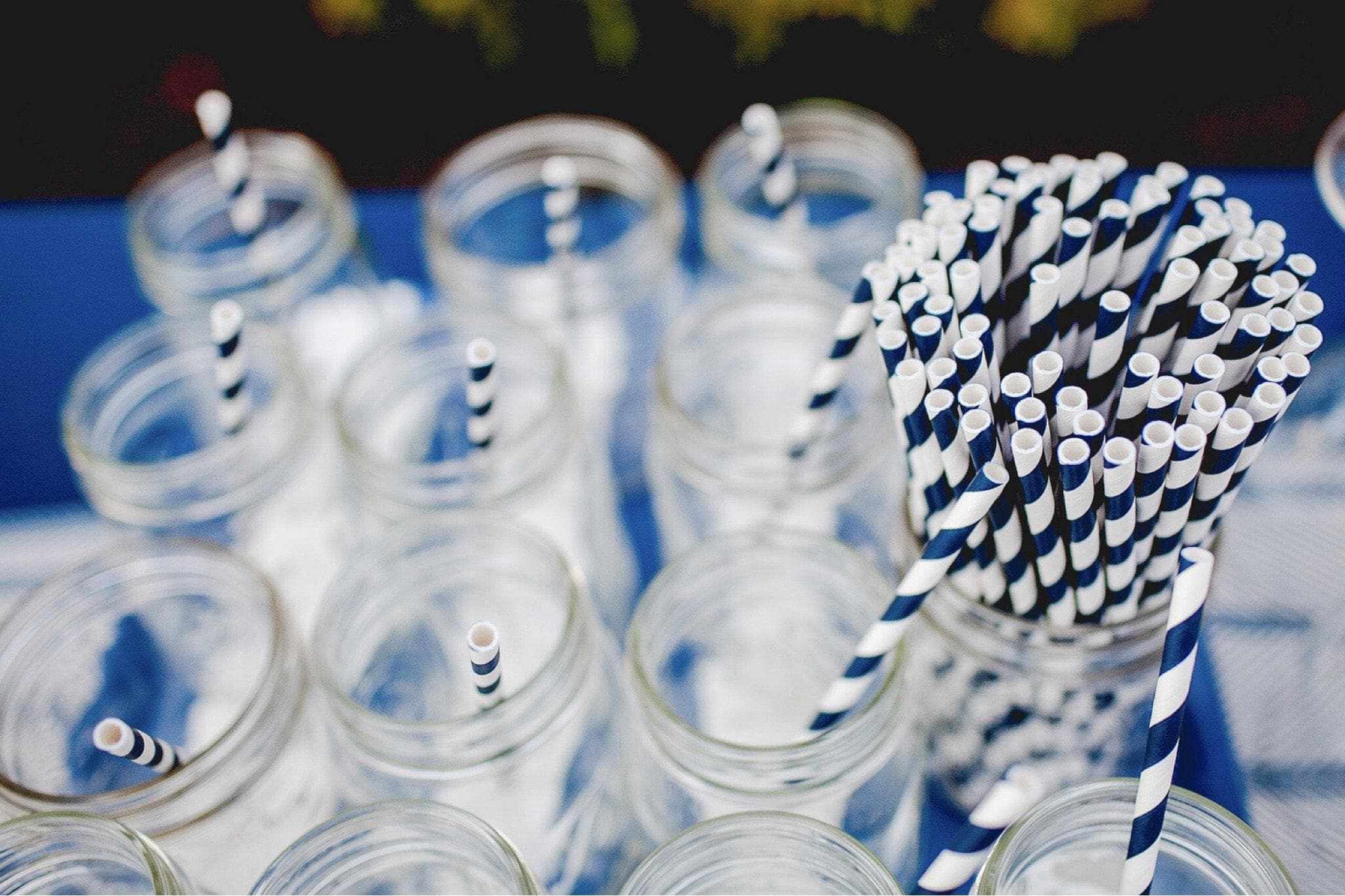Blue and White Candy Cane Stripe Cake Pop Party Straws — Bakell®