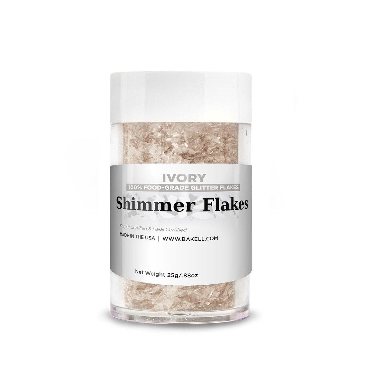 Ivory Edible Shimmer Flakes, Bulk | #1 Site for 100% Edible Glitter ...