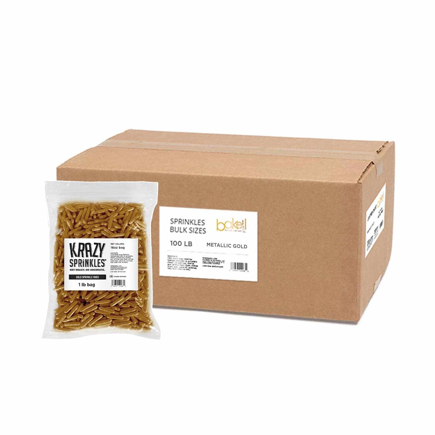 Metallic Gold Rods Sprinkles by Krazy Sprinkles®|Wholesale Sprinkles ...