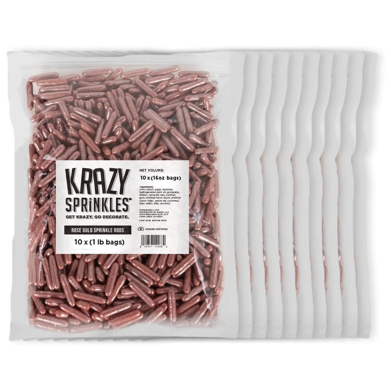 Metallic Rose Gold Rods Sprinkles by Krazy Sprinkles®|Wholesale ...