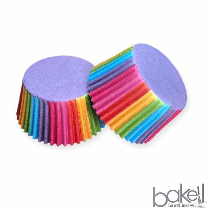Rainbow Colored Striped Cupcake Wrappers & Liners | Bakell.com — Bakell®