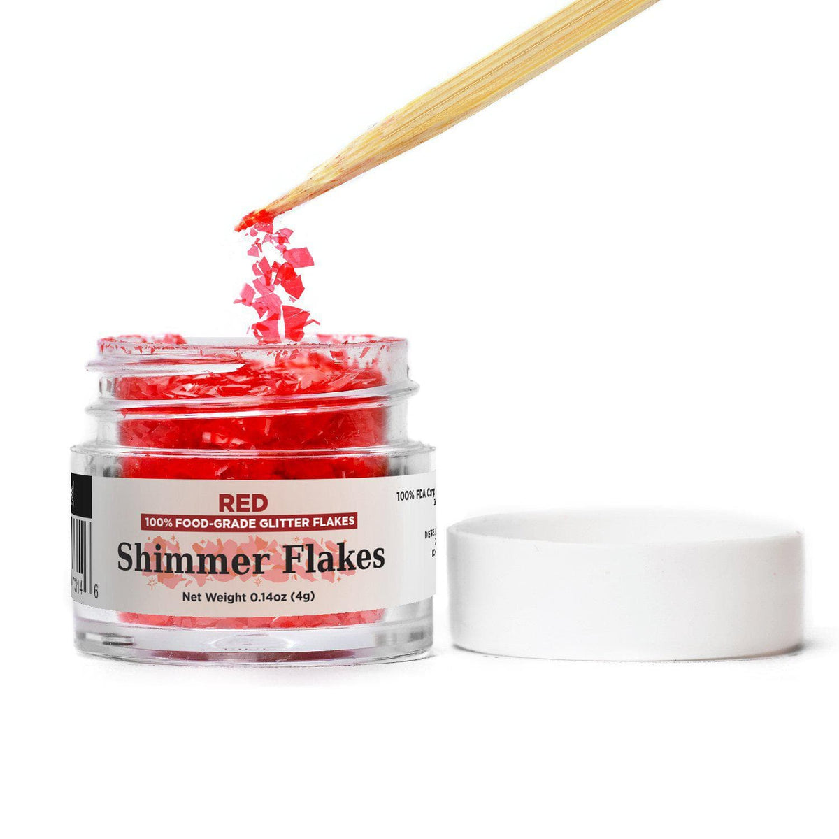 Red Edible Shimmer Flakes 4 Gram Jar — Bakell®