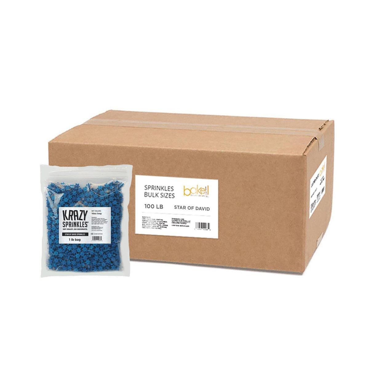 Bulk Size Star of David Shaped Sprinkles | Krazy Sprinkles — Bakell®